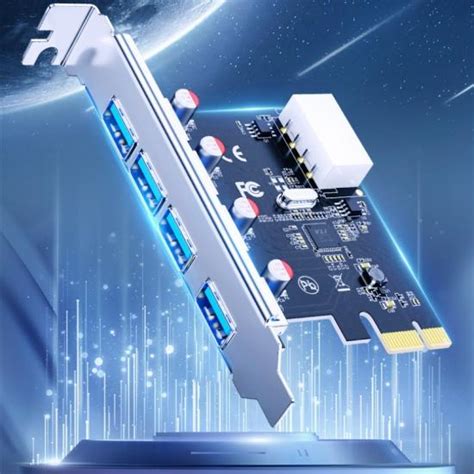 High Resolution Dtech Pci E To Usb 3 0 4 Port Hub 5gbps Pcie Express Expansion Card For Desktop