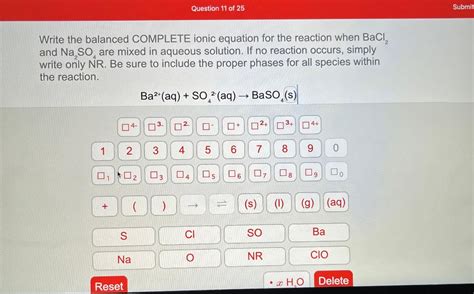 solved write the balanced complete ionic equation for the