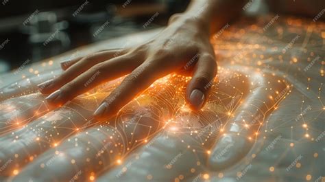 Premium Photo Business Woman Touching Artificial Intelligence Big Data Concept Digital Neural