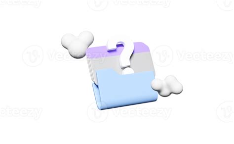 3d question mark symbol icon with folder cloud storage isolated storage download data