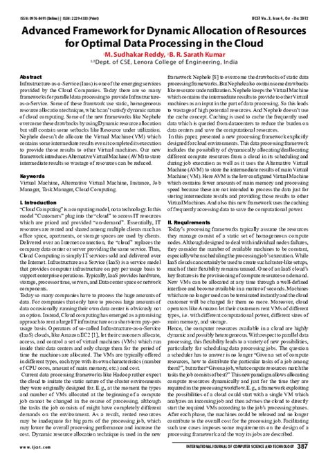 Pdf Advanced Framework For Dynamic Allocation Of Resources For Optimal Data Processing In The