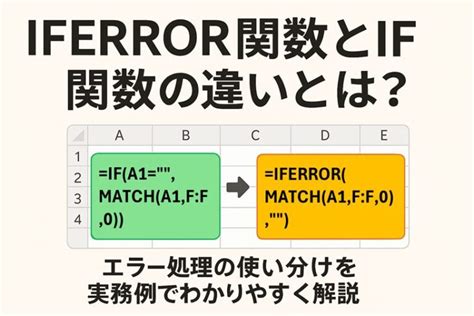 Iferror関数とif関数の違いとは？エラー処理の使い分けを実務例でわかりやすく解説 エクセル事務ハック