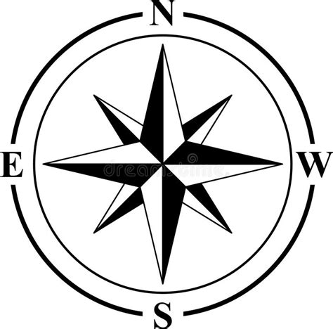 Vector Compass Icon Of North South East And West Direction Compass Rose Navigation Icon