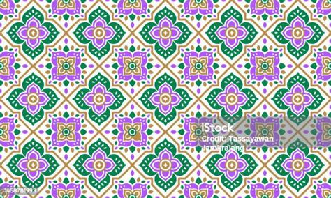 민족 추상적인 배경 귀여운 녹색 보라색 골드 꽃 기하학적 부족 민속 모티프 아랍어 동양 네이티브 패턴 전통적인 디자인 카펫 벽지 의류 직물 포장 인쇄 바틱 민속 벡터 0명에