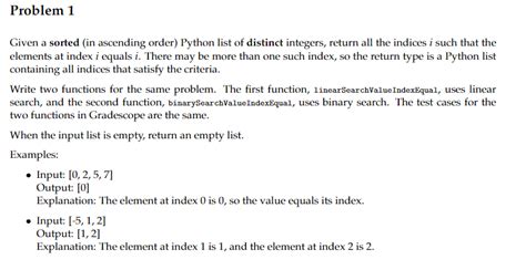 Solved Problem 1 Given A Sorted In Ascending Order Python