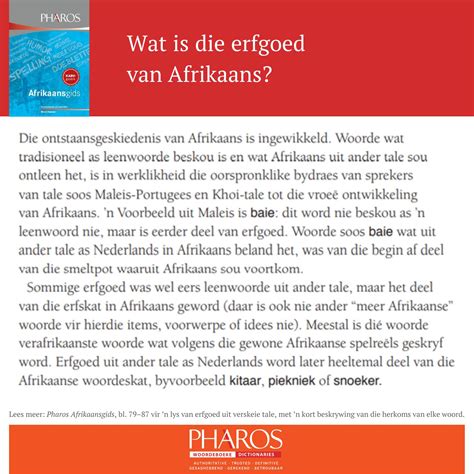 Wat Is Die Erfgoed Van Pharos Woordeboekedictionaries