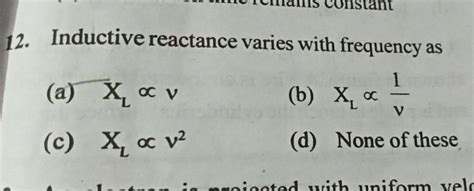 Inductive Reactance Varies With Frequency As Filo