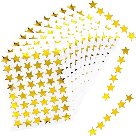 Gold Star Sticker Sheet Star Stickers Metallic Gold Nail