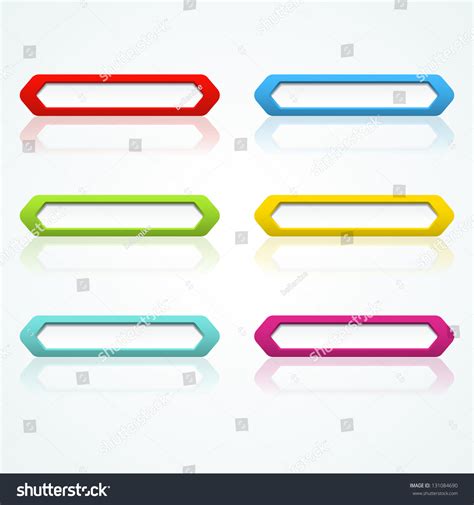 Set Colorful 3d Buttons Vector Illustration Stock Vector Royalty Free