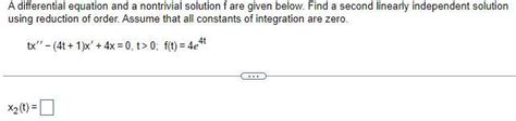 Solved A Differential Equation And A Nontrivial Solution F