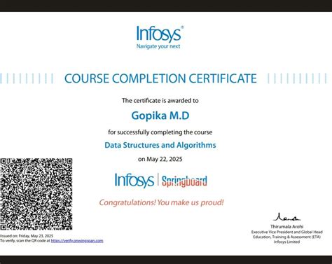 Datastructures Algorithms Infosysspringboard Certificateachieved Codingjourney Upskilling