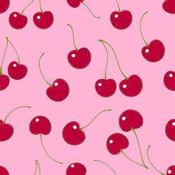 Spring Seamless Pattern With Cherry And Blossom Vector Image