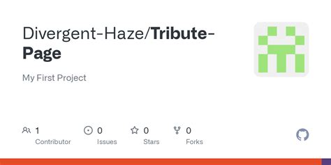 GitHub Divergent Haze Tribute Page My First Project
