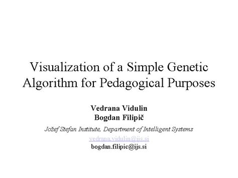 visualization of a simple genetic algorithm for pedagogical