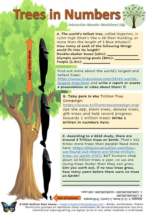 New Interactive Worksheet Trees In Numbers Kathryn Rose Newey Arbour Day Event