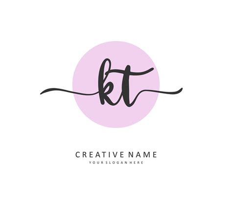 K T Kt Inicial Letra Escritura Y Firma Logo Un Concepto Escritura Inicial Logo Con Modelo