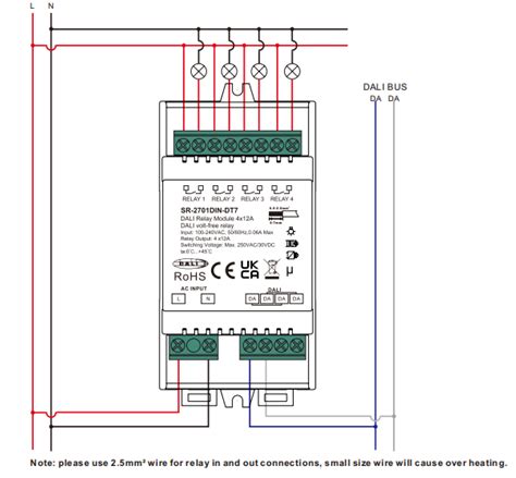 CH X A DIN Rail DALI DALI Relay Switch SR DIN DT