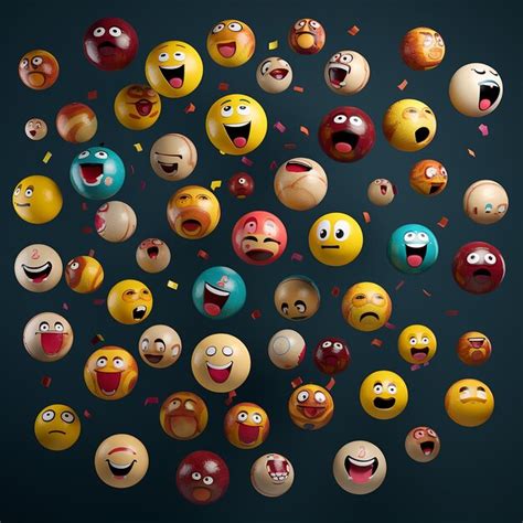 Premium Ai Image Playful Emoji Balls In Generative Ai Style