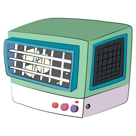 색 바탕에 고립된 공기 냉각기 프리미엄 벡터