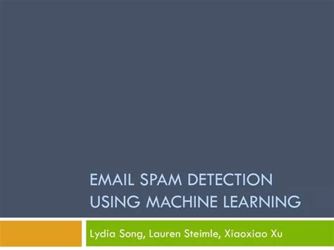 Ppt Email Spam Detection Using Machine Learning Powerpoint
