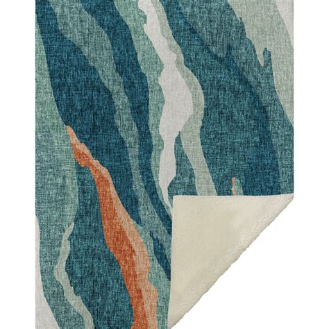 Lorenzo Ln4 Teal Throw Blanket Dalyn Rug Company