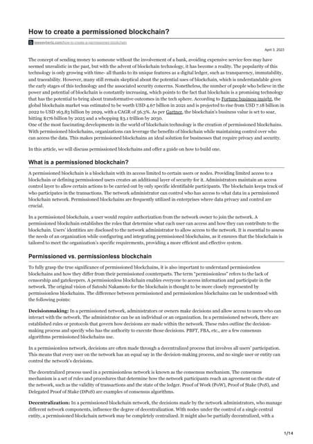 how to create a permissioned blockchain pdf