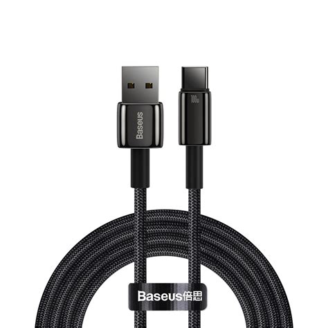 Baseus 倍思 鎢金系列 快充數據線 Type A To Type C 黑色 100w 2m 蝦皮購物