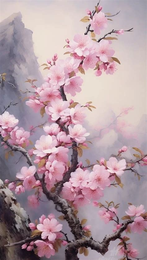 Cherry Blossom Painting Japanese Cherry Blossom Wallpaper Iphone