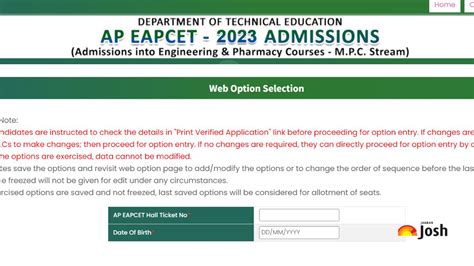 AP EAMCET Web Options Link Activated At Eapcet Sche Aptonline In Get Details Education