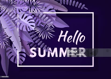 열 대 잎과 식물입니다 열 대 경 엽과 자외선 추상적인 배경입니다 종이 잘라 벡터 일러스트 레이 션 배경 주제에 대한 스톡 벡터 아트 및 기타 이미지 Istock