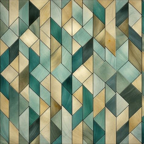 Premium Ai Image Geometric Pattern Tile Greenishblue Tones Backdrop Illustration