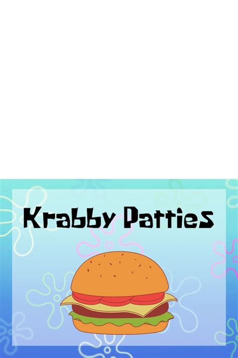 Spongebob Food Labels Set Of 22 Printable Png Pdf  Party
