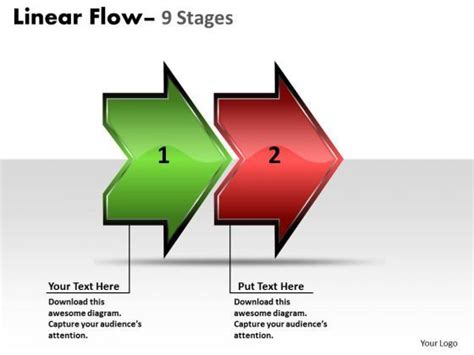 Sales Diagram Linear Flow Arrow 2 Stages