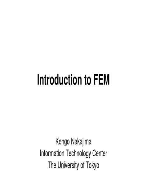 Fem Intro Pdf Finite Element Method Calculus Of Variations Fem Intro Pdf Finite Element Method Calculus Of Variations