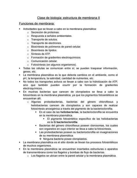 2 Estructuras De Membrana Ii Clase De Biología Estructura De