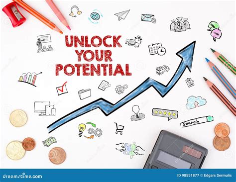 Unlock Your Potential Concept The Sheet Of Paper With Diagram Stock