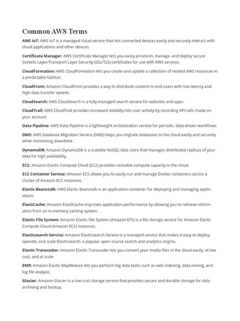 Aws Terms Pdf Amazon Web Services Cloud Computing