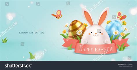 3d Easter Egg Hunt Background Cute Stock Vector Royalty Free 1922519360