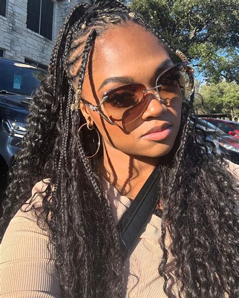 Pre Looped Crochet Boho Box Braids With Human Hair Curls 24 Inch