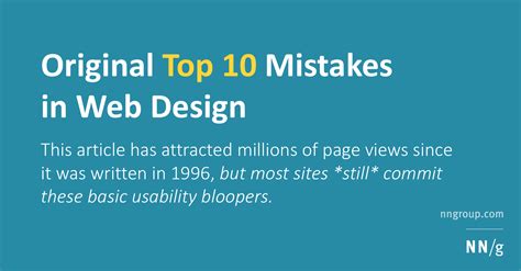 Original Top 10 Mistakes In Web Design Nng