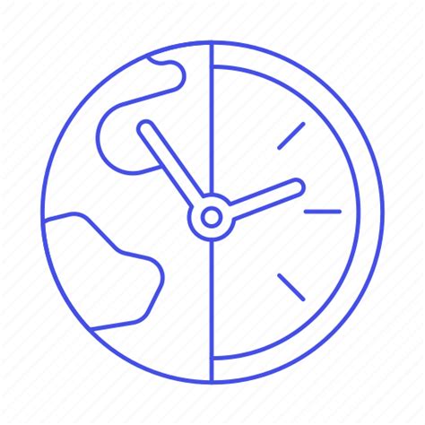 Clock Difference Globe Half Offset Planet Standard Icon