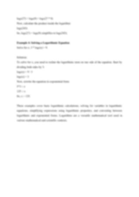 SOLUTION Example Of Logarithm Questions Studypool