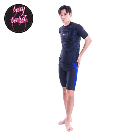 Tbl ชุดว่ายน้ำผู้ชาย เซต 2 ชิ้น เสื้อแขนสั้นกางเกงขาสั้น เท่มาก รุ่น91016 Sexysecret Thaipick