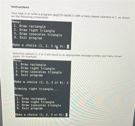 Solved Write The C Program For The Given Instructions