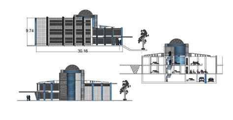 Shade And Structural Detail D View CAD Block Elevation And Section Layout Autocad File Cadbull