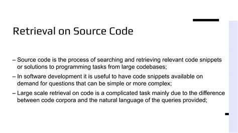 Retrieval On Source Code A Monograph Presentation Ppt