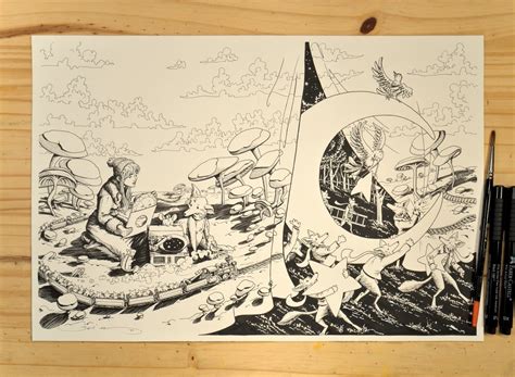 Original Ink Drawing Umphreys Mcgee Nye 2024 James Flames Prints