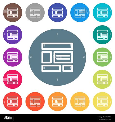 Web Layout Flat White Icons On Round Color Backgrounds 17 Background Color Variations Are