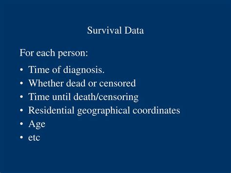 Ppt A Spatial Scan Statistic For Survival Data Powerpoint Presentation Id 5762607