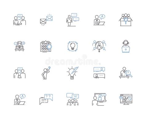 questions and asnwers outline icons collection questions answers